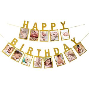 E&L Happy Birthday Photo Banner, for Baby Shower Party, Birthday Party Decoration