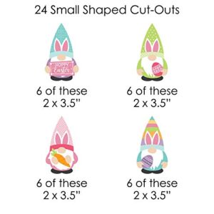 Big Dot of Happiness Easter Gnomes - Spring Bunny Party DIY Decorations - Clothespin Garland Banner - 44 Pieces