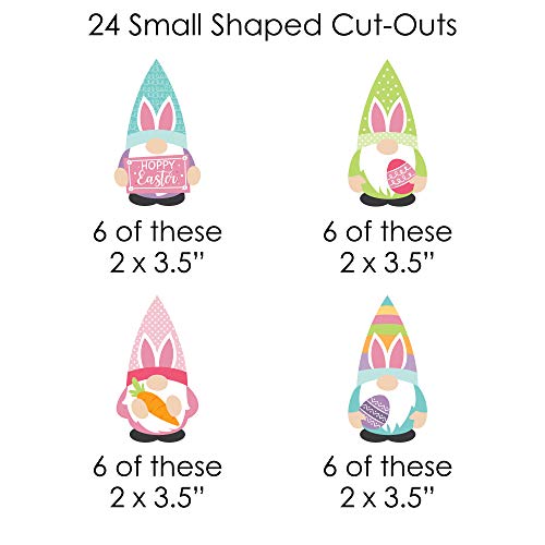 Big Dot of Happiness Easter Gnomes - Spring Bunny Party DIY Decorations - Clothespin Garland Banner - 44 Pieces