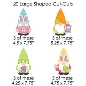 Big Dot of Happiness Easter Gnomes - Spring Bunny Party DIY Decorations - Clothespin Garland Banner - 44 Pieces