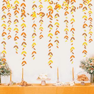 52 Ft Fall Party Decorations Autumn Leaf Garland Streamer Orange Yellow Brown Maple Leaves Hanging Banner for Wedding Bridal Shower Birthday Baby Shower Engagement Harvest Thanksgiving Party Supplies