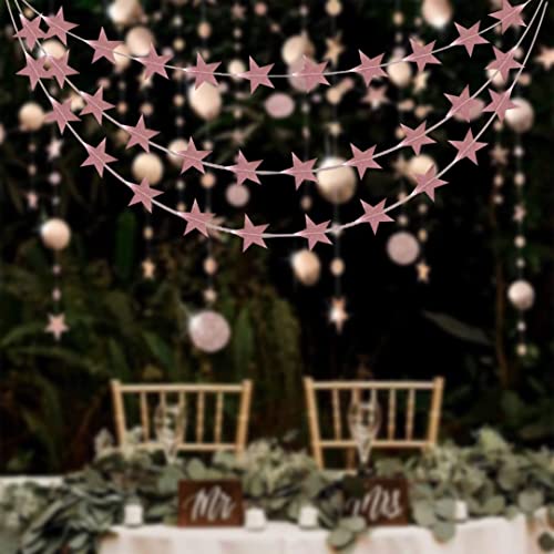 GCWEIYYDS Star Paper Garland Toy Stars Decorations Party Banner Hanging Decoration Rose Gold