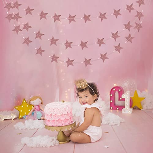 GCWEIYYDS Star Paper Garland Toy Stars Decorations Party Banner Hanging Decoration Rose Gold