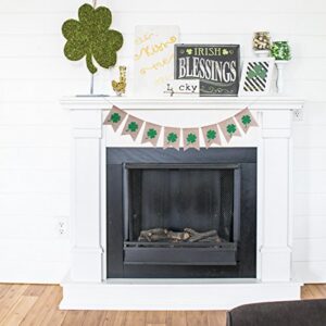 Tinksky St Patrick's Day Decorations,St.Patrick's Day Banner Irish Shamrock Burlap Banners