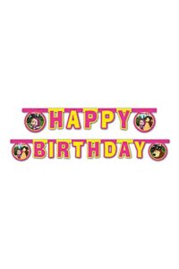 procos 86564 – “happy birthday” banner masha and the bear, 2.4 m, multi-colour