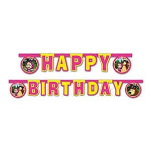 Procos 86564 – "Happy Birthday" Banner Masha and the Bear, 2.4 m, Multi-Colour