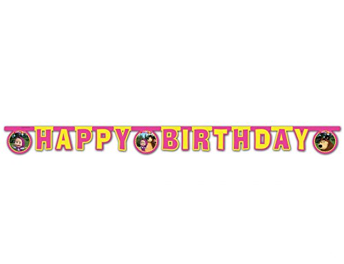 Procos 86564 – "Happy Birthday" Banner Masha and the Bear, 2.4 m, Multi-Colour