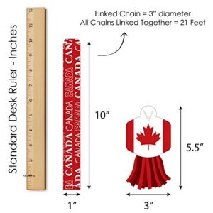 Big Dot of Happiness Canada Day - 90 Chain Links and 30 Paper Tassels Decoration Kit - Canadian Party Paper Chains Garland - 21 feet