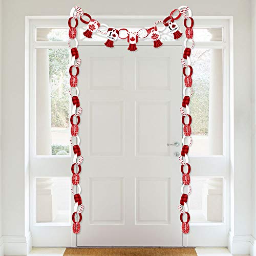 Big Dot of Happiness Canada Day - 90 Chain Links and 30 Paper Tassels Decoration Kit - Canadian Party Paper Chains Garland - 21 feet