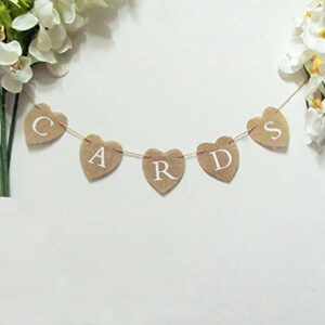 Cards Hessian Bunting Banner Heart Rustic Wedding Decor