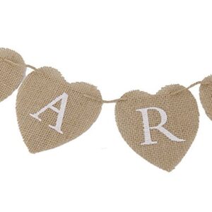 Cards Hessian Bunting Banner Heart Rustic Wedding Decor