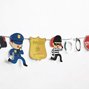 Cops and Robbers - Garland | Cop Party Decoration | Boy Birthday Party | Cops, Robbers, Police Car, Police Badge, Handcuffs, Stop Sign | Kids Party Decor