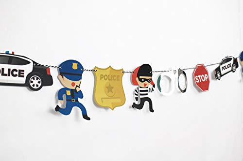 Cops and Robbers - Garland | Cop Party Decoration | Boy Birthday Party | Cops, Robbers, Police Car, Police Badge, Handcuffs, Stop Sign | Kids Party Decor