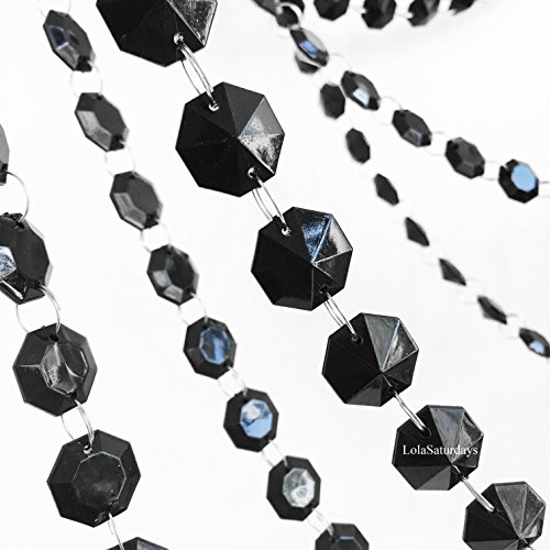 LolaSaturdays 30 Ft Acrylic Crystal Garland (Black)