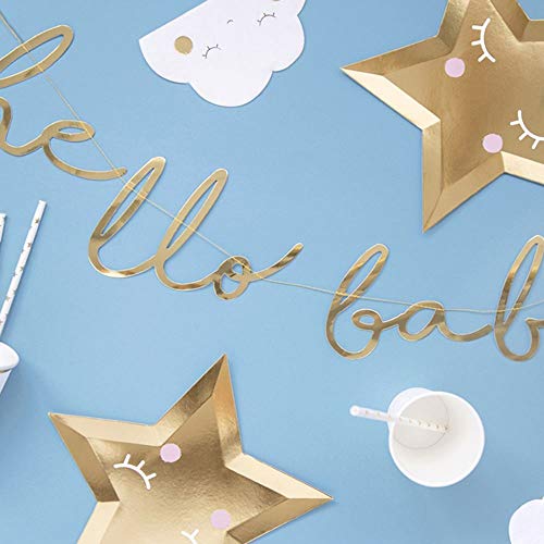 Luck Gold 'Hello Baby' Banner Bunting - Baby Shower 70cm