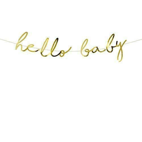 Luck Gold 'Hello Baby' Banner Bunting - Baby Shower 70cm