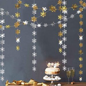 winter wonderland shining silver gold snowflakes garland kit christmas hanging decoration winter wonderland party decor kids frozen birthday christmas tree decor/new year/baby shower