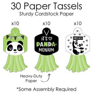 Big Dot of Happiness Party Like a Panda Bear - 90 Chain Links and 30 Paper Tassels Decoration Kit - Baby Shower or Birthday Party Paper Chains Garland - 21 feet