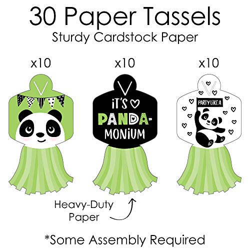 Big Dot of Happiness Party Like a Panda Bear - 90 Chain Links and 30 Paper Tassels Decoration Kit - Baby Shower or Birthday Party Paper Chains Garland - 21 feet