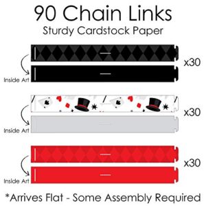 Big Dot of Happiness Ta-Da, Magic Show - 90 Chain Links and 30 Paper Tassels Decoration Kit - Magical Birthday Party Paper Chains Garland - 21 feet