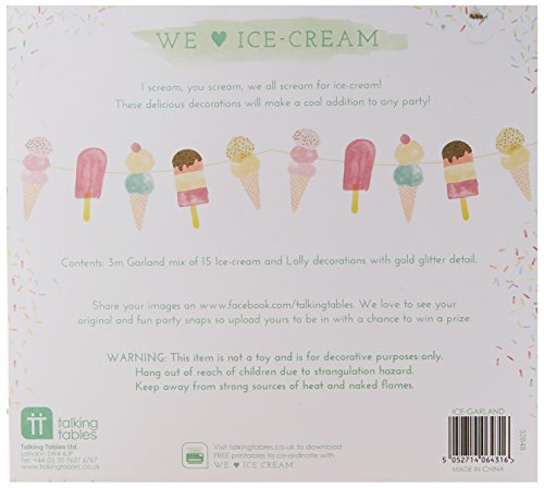 Talking Tables Ice Cream Party Decorations Garland Banner | Great For Summer Décor And Birthday Party | 3M