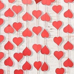 Red heart garland - Heart garland - Valentines day heart garland - Paper garland - Wedding decoration - Bridal shower