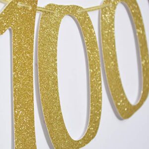 Happy 100th Day Banner Sign Gold Glitter for Baby Birthday Baby Shower Party Decorations Anniversary Decor Photo Booth Props