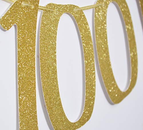 Happy 100th Day Banner Sign Gold Glitter for Baby Birthday Baby Shower Party Decorations Anniversary Decor Photo Booth Props