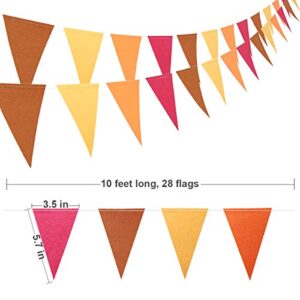 Autumn Theme Garland Fall Bunting Banners Autumn Leaf Paper Garland Hanging Streamers Thanksgiving Party Decoration for Baby Shower Kids Room Classroom Showcase Holiday Wedding