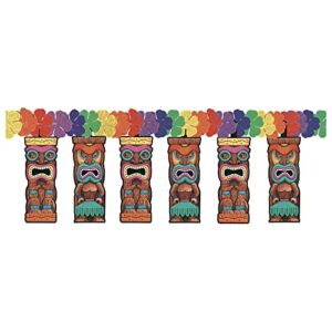 amscan tiki flower lei garland decoration, 7 1/2′, multicolor