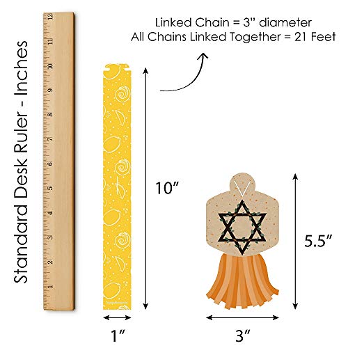 Big Dot of Happiness Sukkot - 90 Chain Links and 30 Paper Tassels Decoration Kit - Sukkah Jewish Holiday Paper Chains Garland - 21 feet