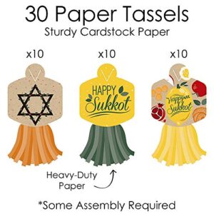 Big Dot of Happiness Sukkot - 90 Chain Links and 30 Paper Tassels Decoration Kit - Sukkah Jewish Holiday Paper Chains Garland - 21 feet