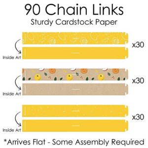 Big Dot of Happiness Sukkot - 90 Chain Links and 30 Paper Tassels Decoration Kit - Sukkah Jewish Holiday Paper Chains Garland - 21 feet