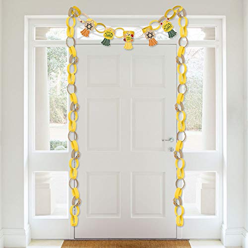 Big Dot of Happiness Sukkot - 90 Chain Links and 30 Paper Tassels Decoration Kit - Sukkah Jewish Holiday Paper Chains Garland - 21 feet