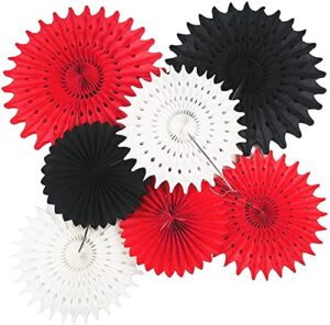 graduation decorations black and red 2023 white red black qian’s party mickey mouse party supplies tissue paper fans for minnie mouse birthday decorations red black birthday party decorations