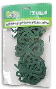 st. patrick’s day felt shamrock garland – 5 feet long