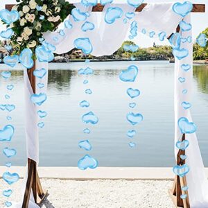 2Strings Blue Heart Garlands Decorations for Valentine's Day Wedding Party Decor Birthday Baby Shower Anniversary Hanging Hearts Banner Streamer for Ceiling Wall Window