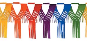 beistle drop fringe garland, 20″ x 12′, rainbow