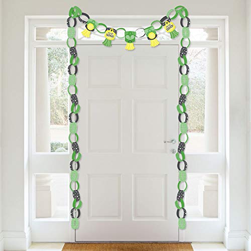 Big Dot of Happiness You Got Served - Tennis - 90 Chain Links and 30 Paper Tassels Decoration Kit - Baby Shower or Tennis Ball Birthday Party Paper Chains Garland - 21 feet