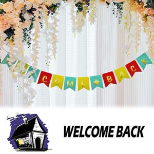 Hatcher lee Welcome Back Banner - Hanging Pennant Party Banner Decorations Blue Yellow Red (Welcome Back Home Baby)