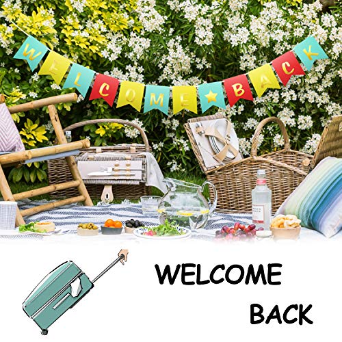 Hatcher lee Welcome Back Banner - Hanging Pennant Party Banner Decorations Blue Yellow Red (Welcome Back Home Baby)