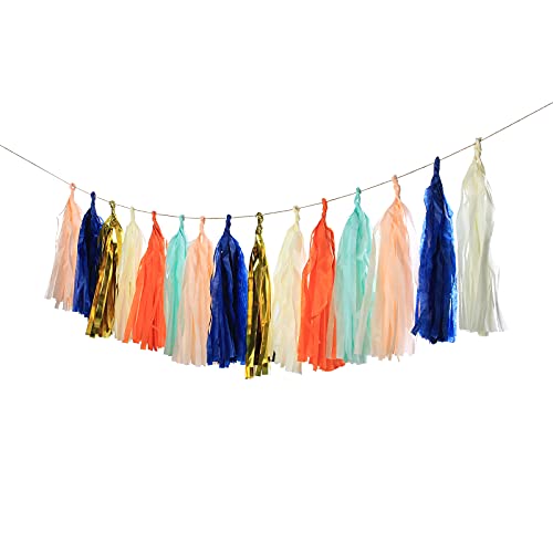 Tissue Paper Tassel DIY Party Garland Decor for All Events & Occasions ，30 Tassels Per Package