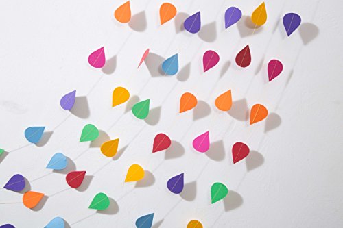 Rainbow Raindrop garland, Paper raindrops, Raindrop paper garland, Nursery decor,April showers,Spring garland,Raindrop baby shower,