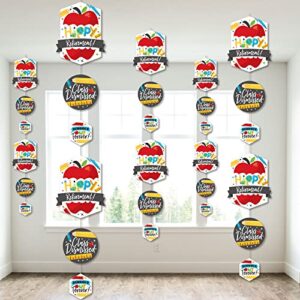 big dot of happiness teacher retirement – happy retirement party diy dangler backdrop – hanging vertical decorations – 30 pieces