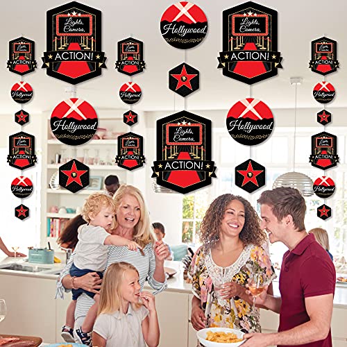 Big Dot of Happiness Red Carpet Hollywood - Movie Night Party DIY Dangler Backdrop - Hanging Vertical Decorations - 30 Pieces