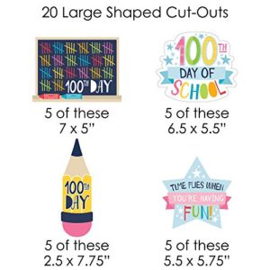 Big Dot of Happiness Happy 100th Day of School - 100 Days Party DIY Decorations - Clothespin Garland Banner - 44 Pieces