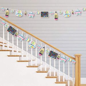 Big Dot of Happiness Happy 100th Day of School - 100 Days Party DIY Decorations - Clothespin Garland Banner - 44 Pieces