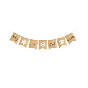 Christmas Banner Baby It's Cold Outside Printed Bunting Banner Christmas Tree Garland Holiday Bunting Home Garden Indoor Outdoor Banner Christmas Home Party Decorations