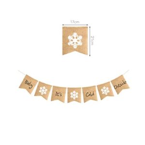 Christmas Banner Baby It's Cold Outside Printed Bunting Banner Christmas Tree Garland Holiday Bunting Home Garden Indoor Outdoor Banner Christmas Home Party Decorations