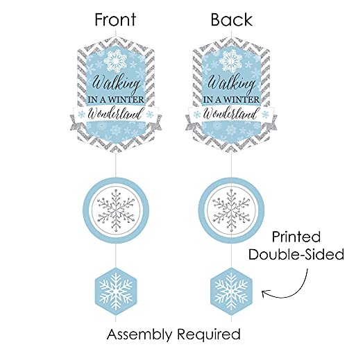 Big Dot of Happiness Winter Wonderland - Snowflake Holiday Party and Winter Wedding DIY Dangler Backdrop - Hanging Vertical Decorations - 30 Pieces